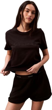 Calvin Klein Damen T-Shirt Kurzarm Classic aus Baumwolle, Schwarz (Black), XS