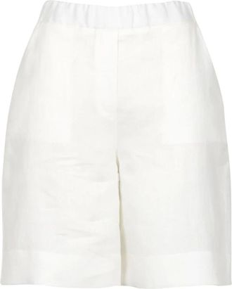 Gran Sasso Femme, Shorts, Blanc, Taille: 40 FR Linen Bermuda Shorts