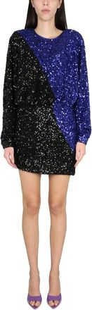 Rotate Rotate Birger Christensen, Femme, Robes, Multicolore, Taille: 38 FR Sequin Two Tone Mini Dress