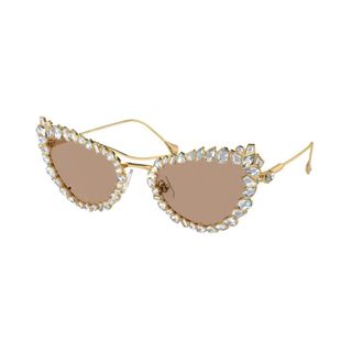 Swarovski Stilvolle Sonnenbrille mit bunten Gl&auml;sern - - Accessories - Damen - Gelb - 56 MM