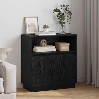 vidaXL Buffet avec led Ch&ecirc;ne noir 71 x 34.5 x 75 cm Bois ding&eacute;nierie Vidaxl