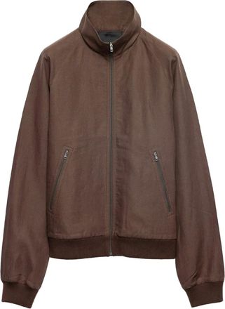 Prada veste en lin à design structuré - Marron