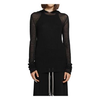 Rick Owens Tower Hooded LS T - - Knitwear - Damen - Schwarzk - S