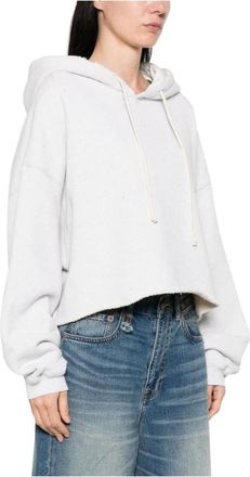 Golden Goose Femme, Sweatshirts et sweats &agrave; capuche, Gris, Taille: 38 FR Star Cropped Hooded SweaT-shirt