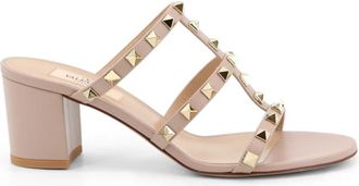 Valentino Garavani Femme, Chaussures, Rose, Taille: 40 EU Sandale Slide Rockstud en cuir de veau 60 mm
