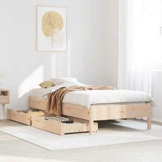 vidaXL Vidaxl - Cadre de lit sans matelas 100x200 cm bois massif de pin