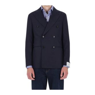 Caruso Zelander Zweireihiges Sakko - - Suits - Herren - Blau - XL