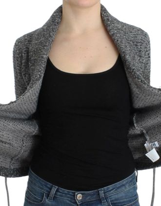 Roberto Cavalli Virgin Wool Blend Knit Cardigan - Gray