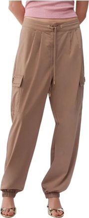 Liu Jo Femme, Pantalons, Beige, Taille: 38 FR Tapered Pantalons