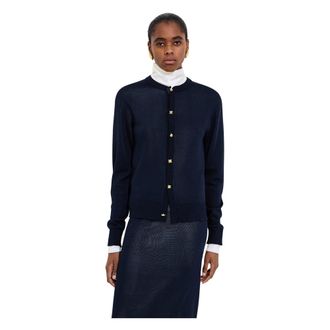 Bottega Veneta Cardigan en soie l&eacute;g&egrave;re double &eacute;paisseur - Femme - Pulls - Bleu - Taille: 42 FR