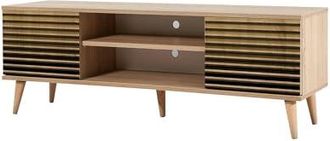 Dmora Fernsehschrank Amalthea, St&auml;nder f&uuml;r Wohnzimmerfernseher, Niedriges Wohnzimmer-Sideboard, TV-St&auml;nderbasis, 140x40h50 cm, Eiche