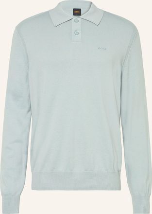 HUGO BOSS Strick-Poloshirt Asac grau