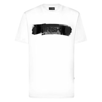 Plein Sport Homme, Tops, Blanc, Taille: 2XL T-shirt Col Rond MC Silver Brush