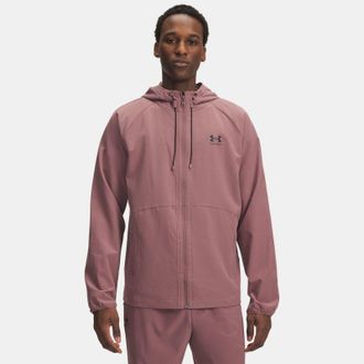 Under Armour Stretch Woven Mens Windbreaker Maroon Mist / Schwarz XL