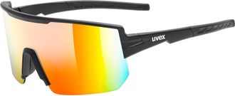Uvex excelle - Sportbrille für Damen und Herren - starker Schutz vor Sonnenstrahlung - verspiegelt - black matt/mir. red - one size