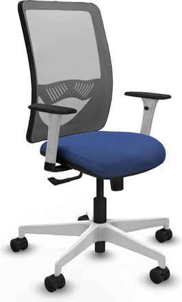 Piqueras y Crespo Schreibtischstuhl in Marineblau Zulema mit wei&szlig;en und schwarzen Armlehnen, h&ouml;henverstellbare Lendenwirbelst&uuml;tze, ausgestattet mit 3 Positionen und Sch