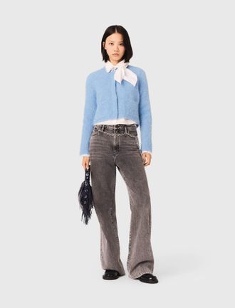 Maje Cardigan Mit Schmuckschleife - Blau - Gr&ouml;&szlig;e 32 - Maje