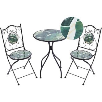 Beliani Bistro Set klappbar COZZANA Metall Schwarz