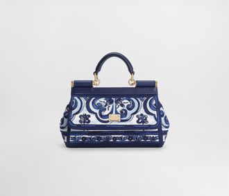 Dolce & Gabbana DG EXCLUSIVE Dolce & Gabbana Small Sicily Handbag With Majolica Embroidery - Frau Handtaschen Multicolor Onesize