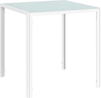 HOMCOM Esszimmertisch 75 x 75 cm, Quadratischer Küchentisch für 4 Personen, Esstisch aus Hartglas mit Metallbeine, moderner Tisch für Küche, Esszimmer und Wo