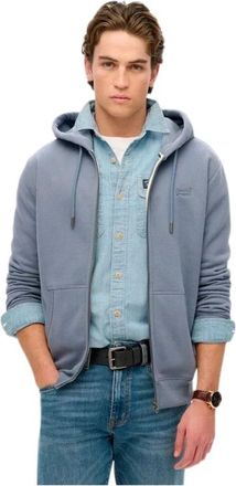 Superdry Homme, Sweatshirts et sweats &agrave; capuche, Bleu, Taille: S Logo Essential Full Zip SweaT-shirt