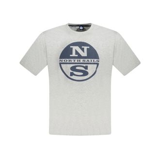 North Sails Graues Baumwoll-T-Shirt | Stilvolles Modell - - Tops - Herren - Grau - 2XL