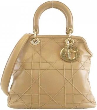 Dior Pre-owned Cuir sacs-dior - Femme - Pre-owned - Beige - Taille: ONE Size