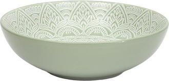 The Home Deco Factory KA0458, Modern Design Soup Plate in Durable Ceramic, ideal for soups and Sauce Dishes, Easy to Maintain, Green Color, Diameter 185 cm