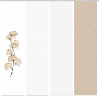 Vision S 080770 Berto Schiebegardine, halbtransparent, Bambus-Optik, 260x60 cm, Farbe:Sand, Größe:260 x 60 cm, Anzahl:4X