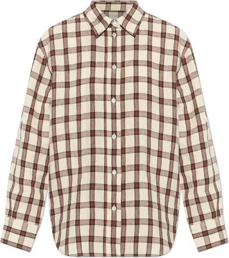 R&oacute;he Femme, Blouses et Chemises, Beige, Taille: 42 FR Chemise &agrave; Carreaux
