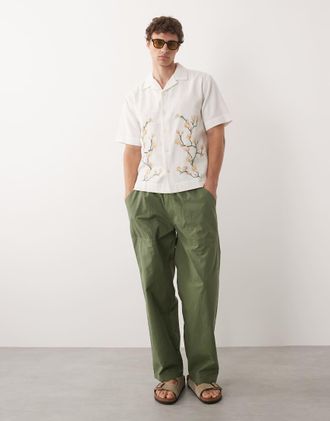 Stan Ray Weite Hose in Khaki mit elastischem Bund-Gr&uuml;n