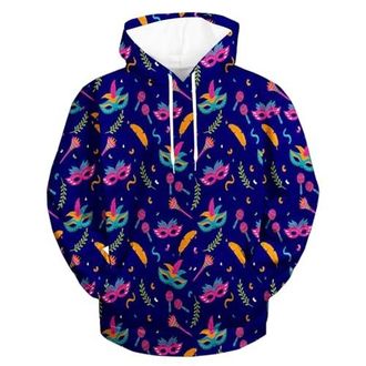 Generic Sweatshirt Serr&eacute; Homme Cas D&eacute;contract&eacute; Manches Longues Bouton Lapel Trois Pi&egrave;ces Plaid Imprim&eacute; Sweat &agrave; Capuche Hommes Couleur Unie (Bleu, M)