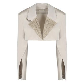 The Mannei Marica Silk Blazer - - Jackets - Damen - Beige - M
