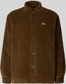 Lacoste Relaxed Fit Hemdjacke aus reiner Baumwolle