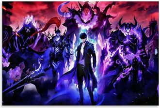 Generic Solo-Leveling Anime FanartCanvas Kunstwerk, Poster, Wandkunst, Gem&auml;lde, Leinwand, Geschenk, Wohnzimmer, Drucke, Schlafzimmer, Dekoration, Kunstwerke 2