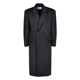 Saint Laurent Doppelreihiger Mantel - - Coats - Herren - Grau - L