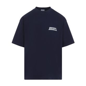 Balenciaga Medium Fit T-Shirt - - Tops - Herren - Blau - L