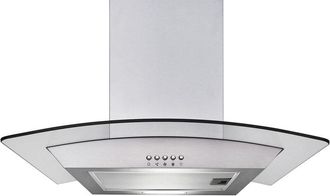 Respekta Dunstabzugshaube Wandhaube Kaminhaube Glasschirm 60 cm Glas Edelstahl