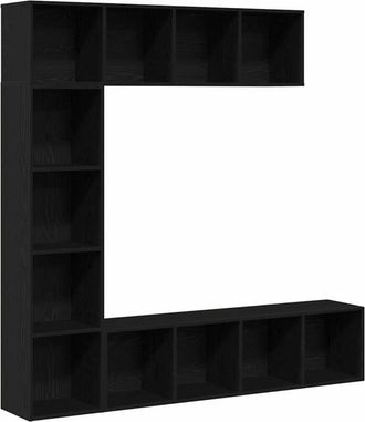 vidaXL B&uuml;cherregal 3 pcs Schwarze Eiche 36 x 30 x 143 cm Holzwerkstoff Vidaxl