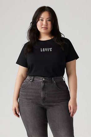 Levi's T Shirt Perfect Logo (grandes Tailles) - Femme - Noir / Pl Serif Emb Caviar - 1X