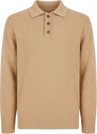 Amaranto Amar&aacute;nto - Polo en Laine et Cachemire - Homme - Tops - Beige - Taille: M