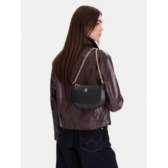 Tommy Hilfiger Handtasche Tommy Hilfiger Th Glam Mini Chain Crossover AW0AW18142 Schwarz