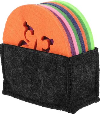 BESPORTBLE Filz Platzsets Hitzebest&auml;ndig Dicke Filz Tischunterlagen Schwarz W&auml;rmeisolierende Esstischunterlage mit Aufbewahrungsbox