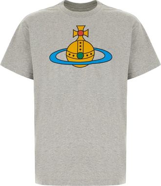 Vivienne Westwood Homme, Tops, Gris, Taille: XL T-shirt &agrave; imprim&eacute; Orb