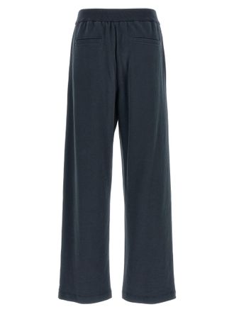Brunello Cucinelli Front-Stitched Cotton Joggers - Dark blue