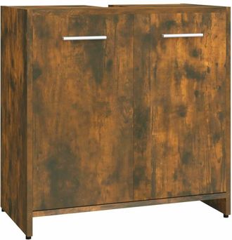 vidaXL Vidaxl - Armoire de bain Chêne fumé 60x33x60 cm Bois dingénierie