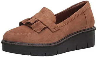 Clarks Femme Airabell Slip Mocassin, Dark Khaki Suede, 36.5 EU