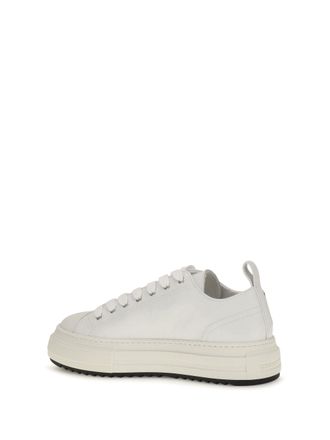 Dsquared2 Organic Cotton Platform Canvas Sneakers - White