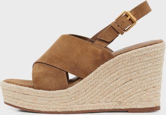 Gerard Darel Sandales compens&eacute;es en cuir velours - SOFI - Camel