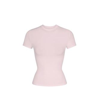 SKIMS T-shirt &agrave; col rond en coton m&eacute;lang&eacute;